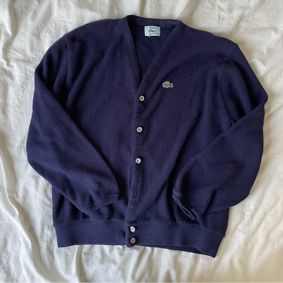Izod | Sweaters | Vintage Izod Grandpas Acrylic Cardigan Sweater Navy | Poshmark